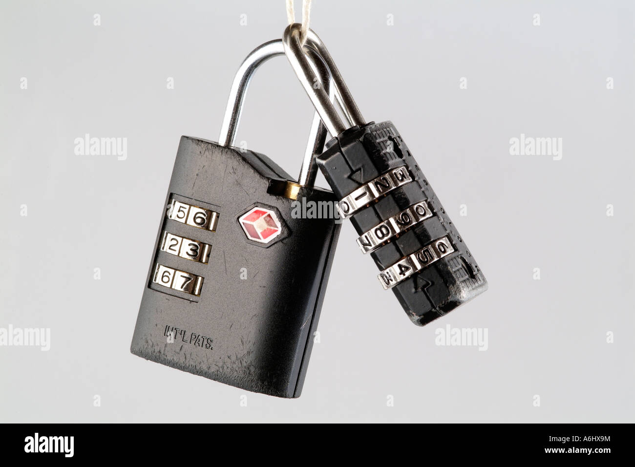 Security Combination padlocks Locked together Stock Photo - Alamy