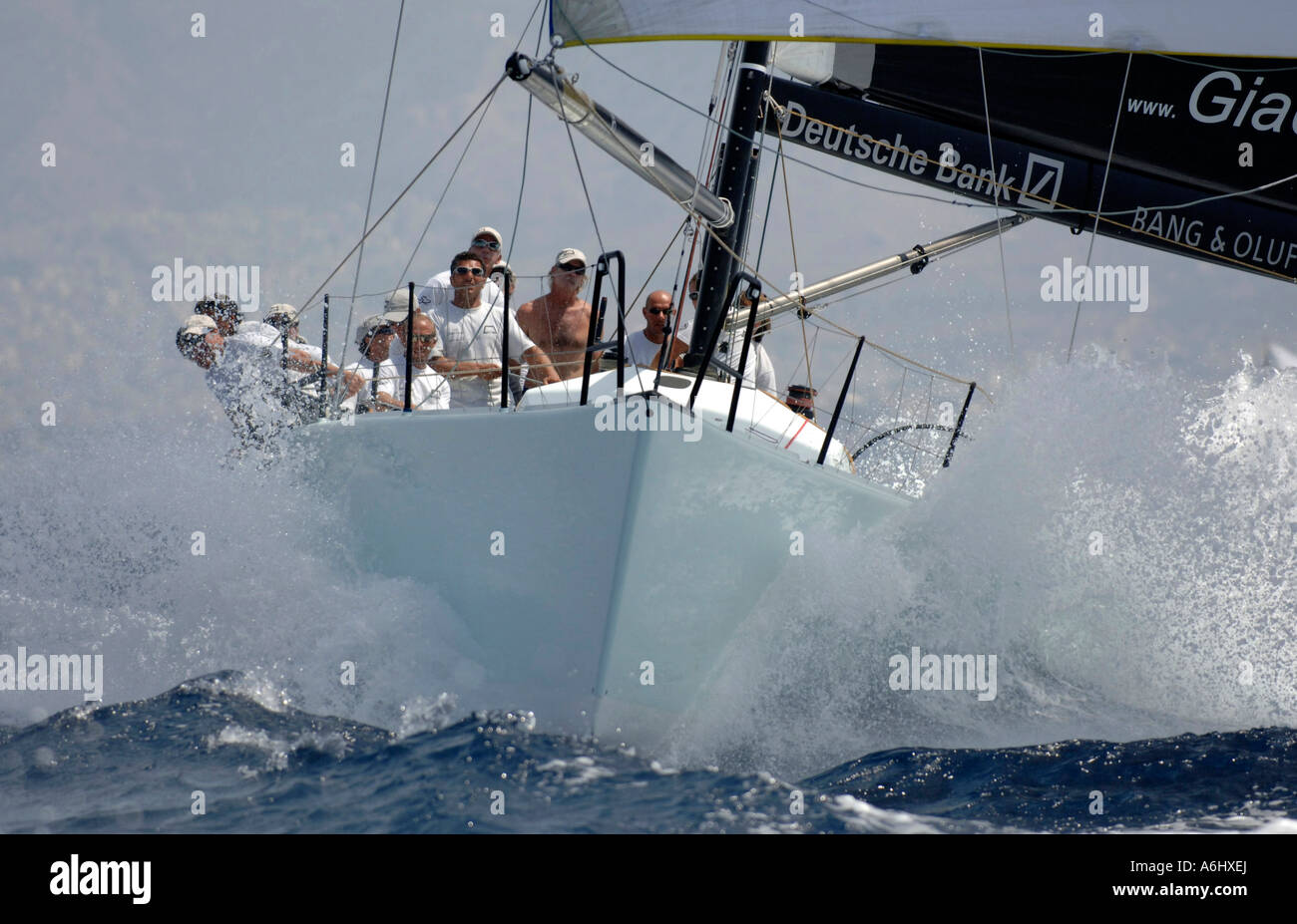 TP52 Yacht Racing in the Mediterranean Stock Photo - Alamy