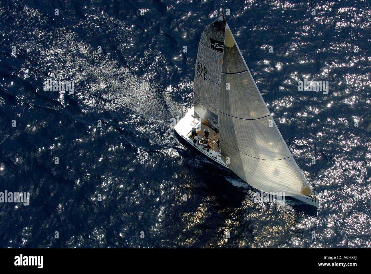 TP52 Yacht Racing in the Mediterranean Stock Photo - Alamy