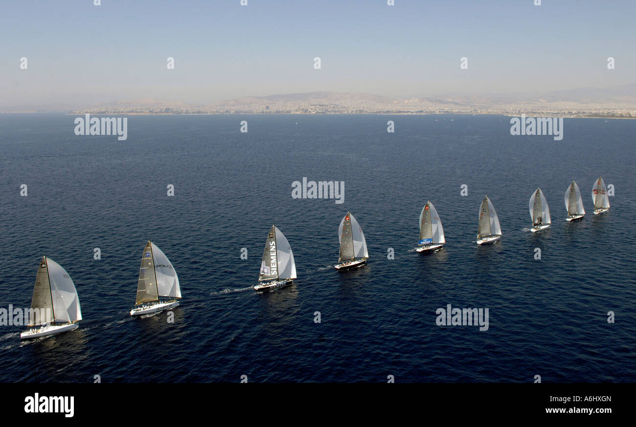 TP52 Yacht Racing in the Mediterranean Stock Photo - Alamy