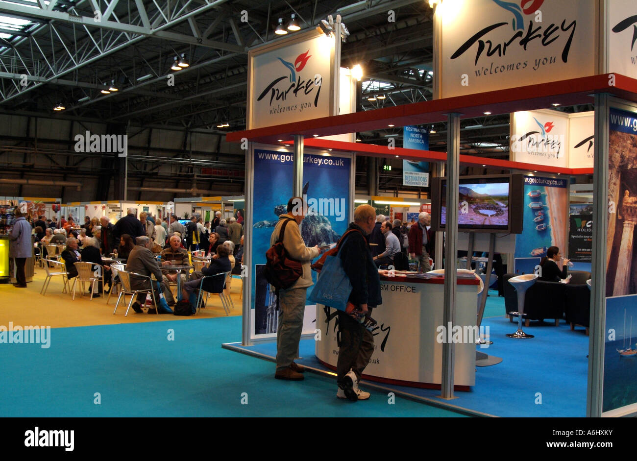 Travel trade fair Birmingham NEC England UK Turkey information stand ...