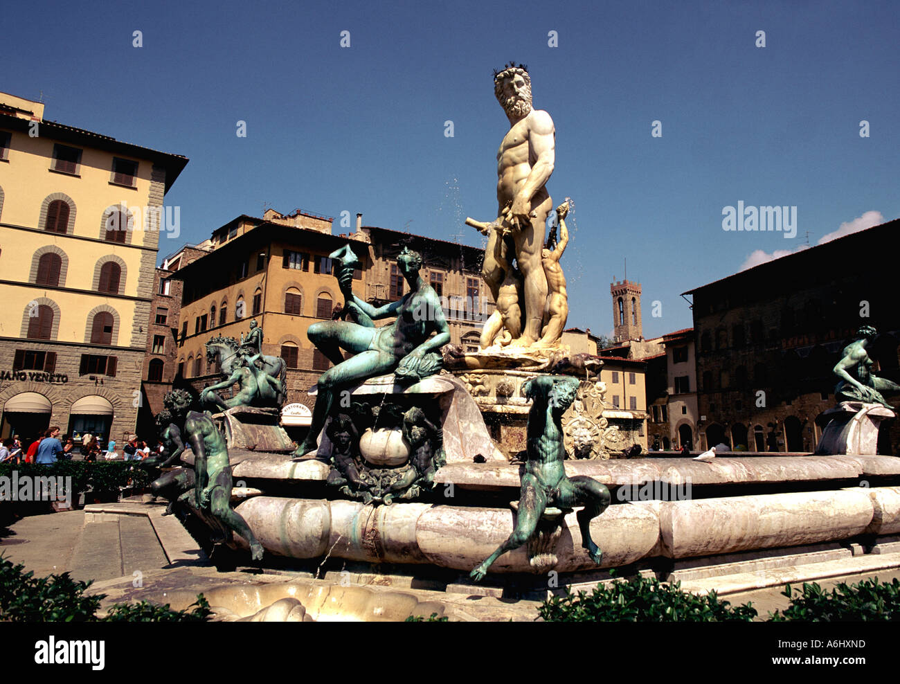 Italy Florence Piazza della Signoria Neptune Fountain Stock Photo - Alamy