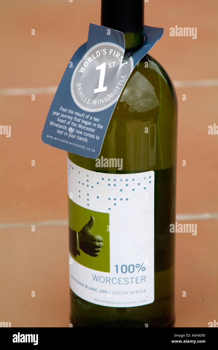 Braille label wine bottle hi-res stock photography and images - Alamy