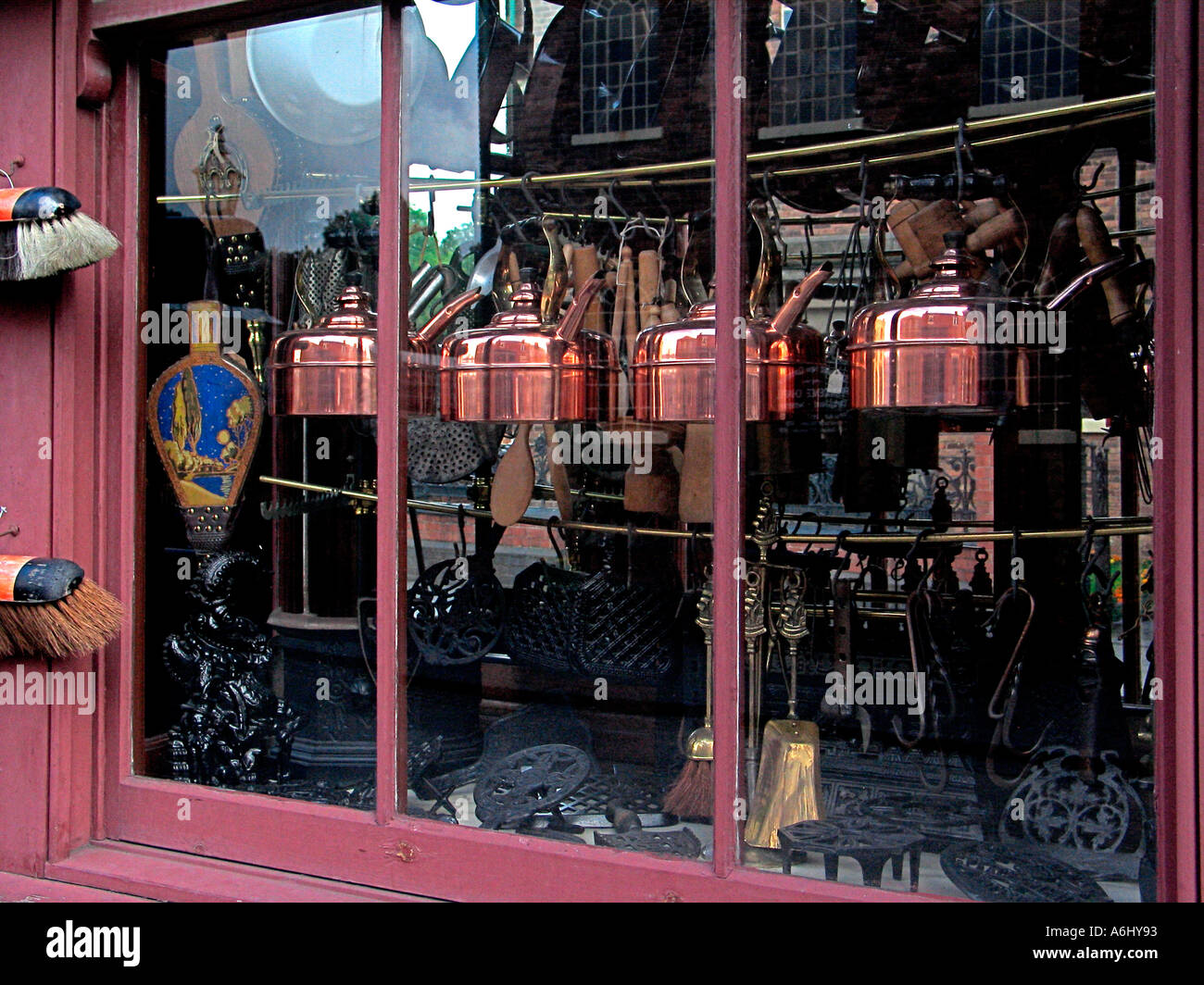 Ironmongers window display Stock Photo - Alamy