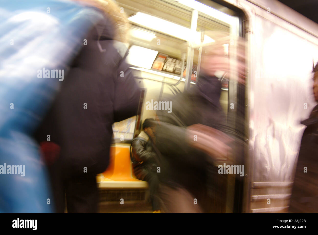 People Getting On and Off a Subway Stock Photo - Alamy