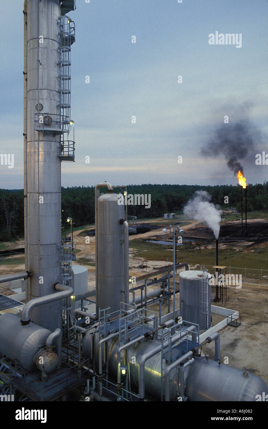 Industrial Area with Smokestacks Stock Photo - Alamy