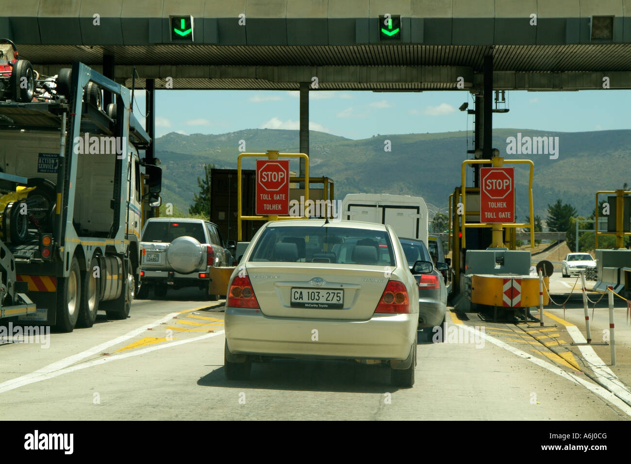 N1 highway north of Cape Town The Huguenot Plaza section a toll road ...