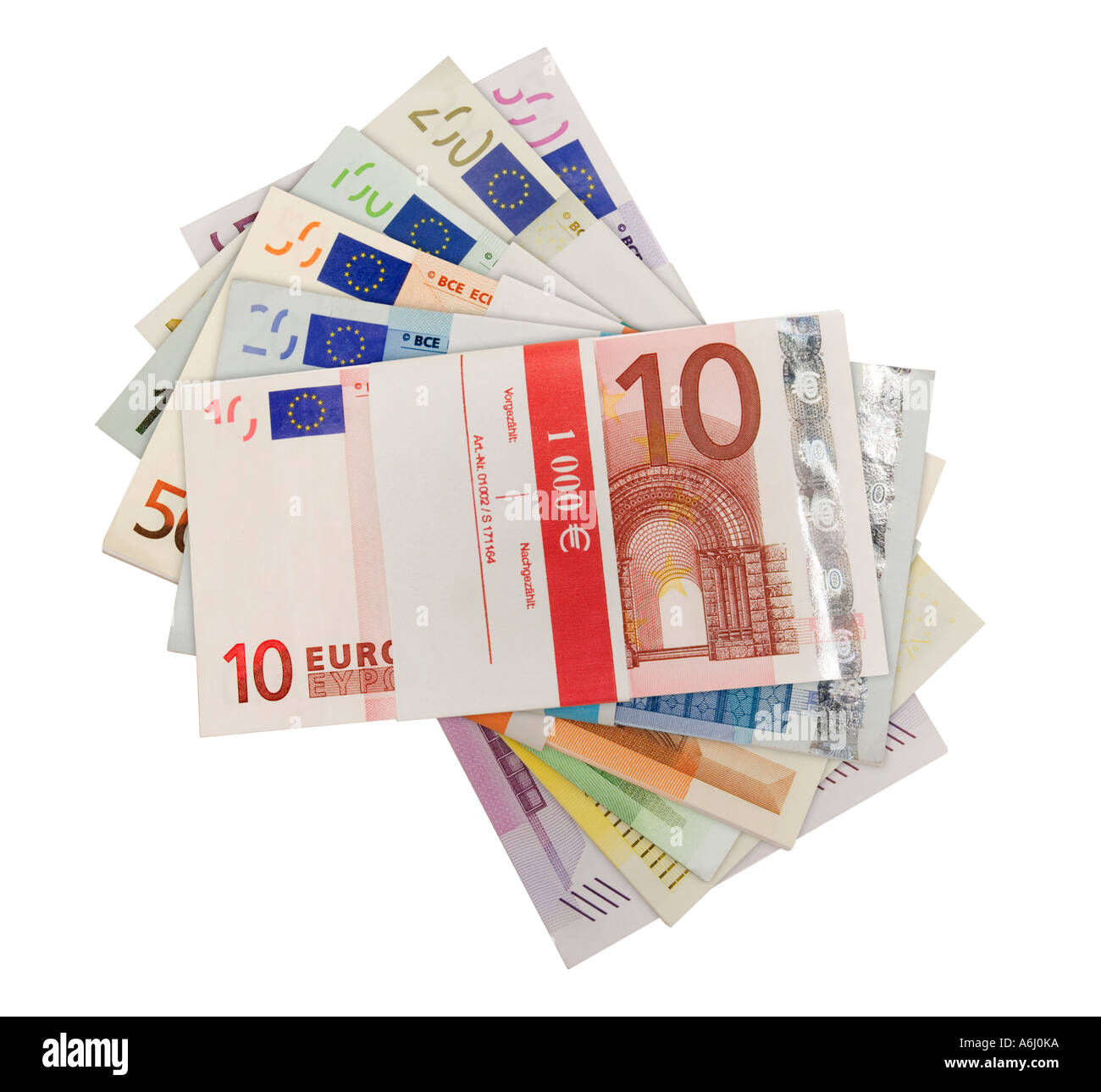 Bundles of euro notes Stock Photo - Alamy
