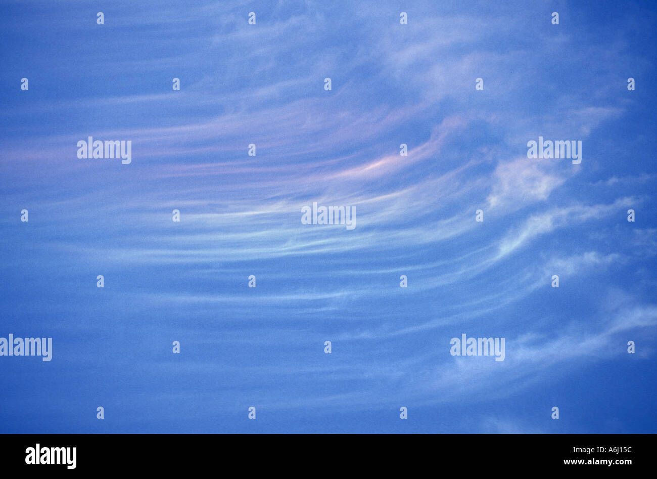 Streaks of Cloud in Blue Sky Stock Photo - Alamy