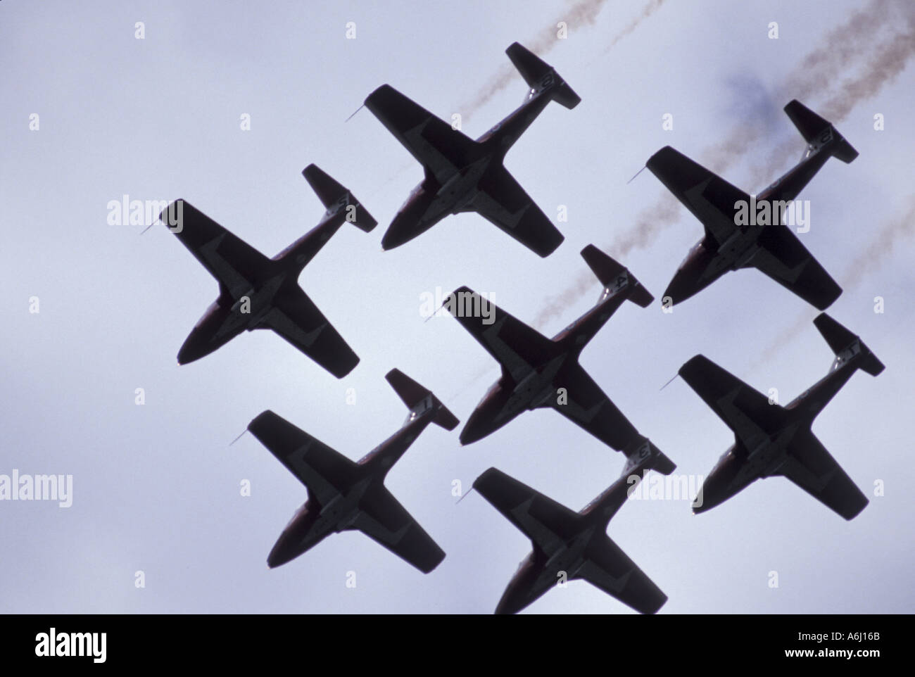 Trick Jets Flying in Formation Stock Photo - Alamy