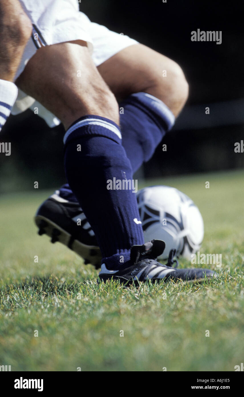 Man s Legs Playing Soccer Stock Photo - Alamy