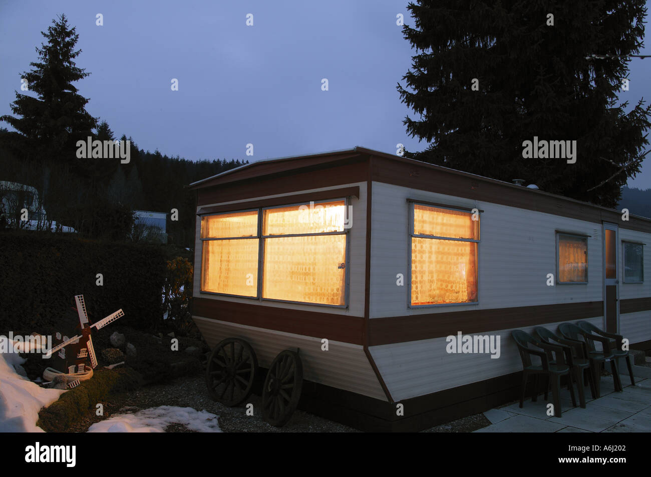 Mobile Home in the Country Stock Photo - Alamy
