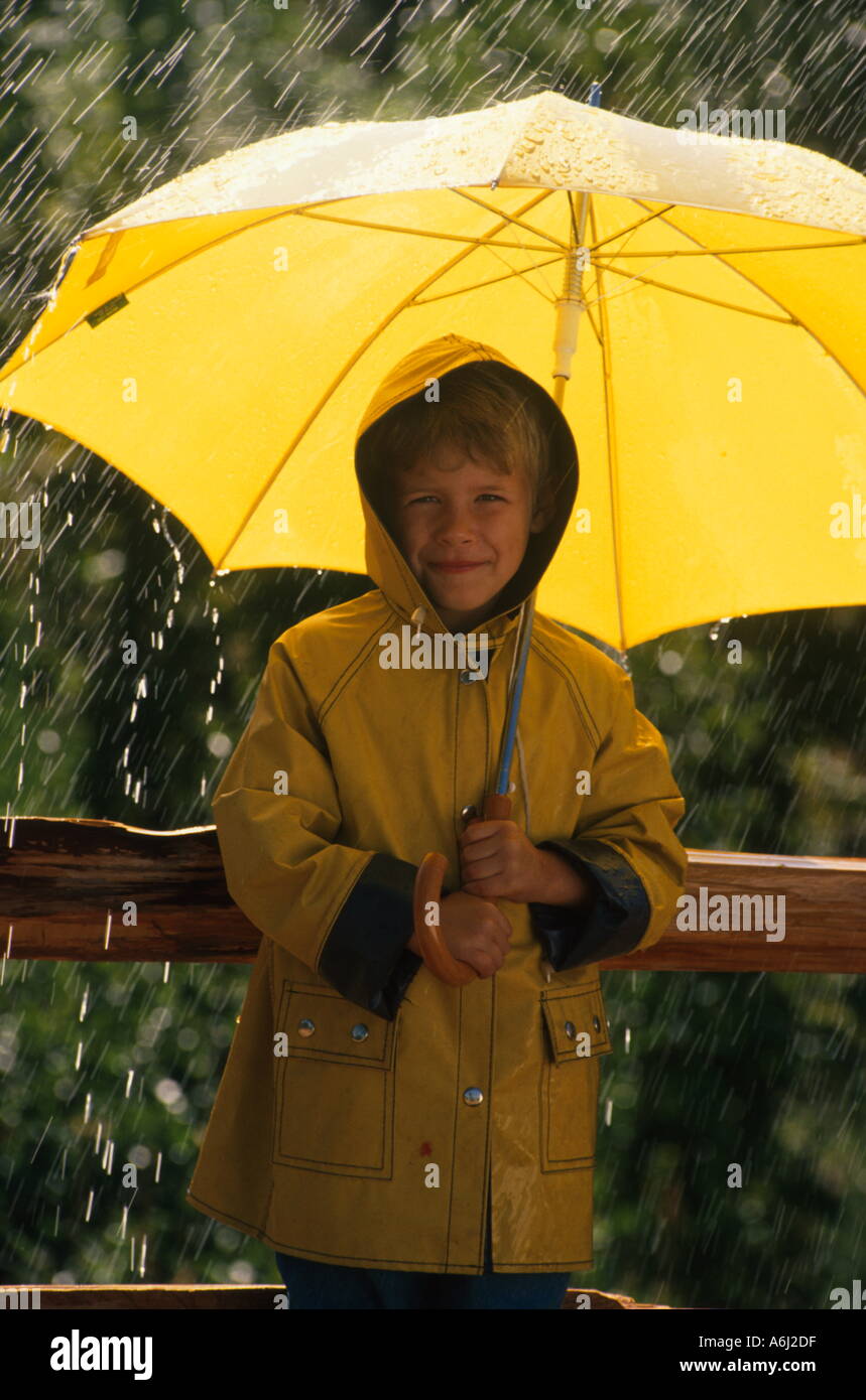 Child in the Rain Stock Photo - Alamy