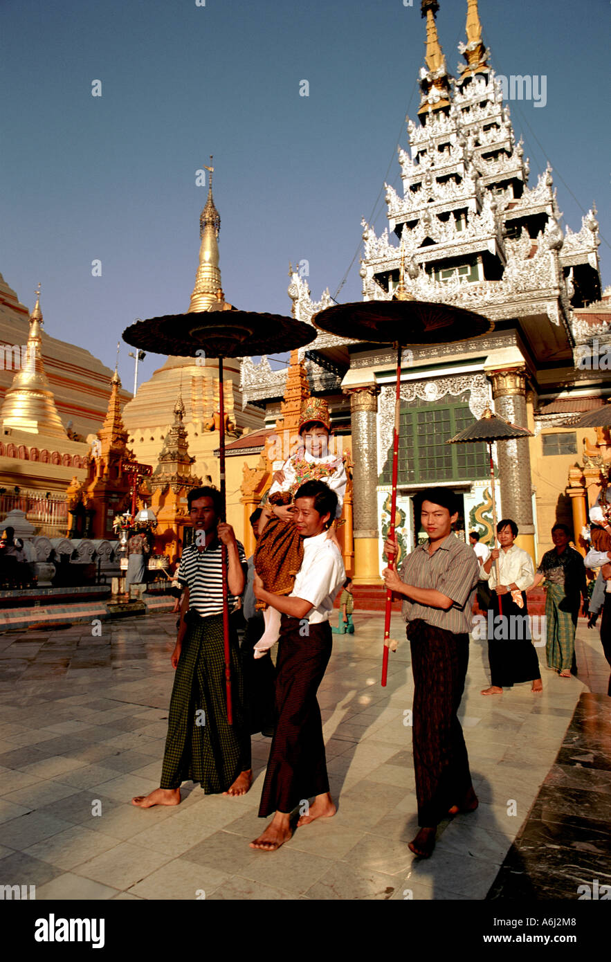 Myanmar Yangon Shwedagon Pagoda Ordination Ceremony Stock Photo - Alamy