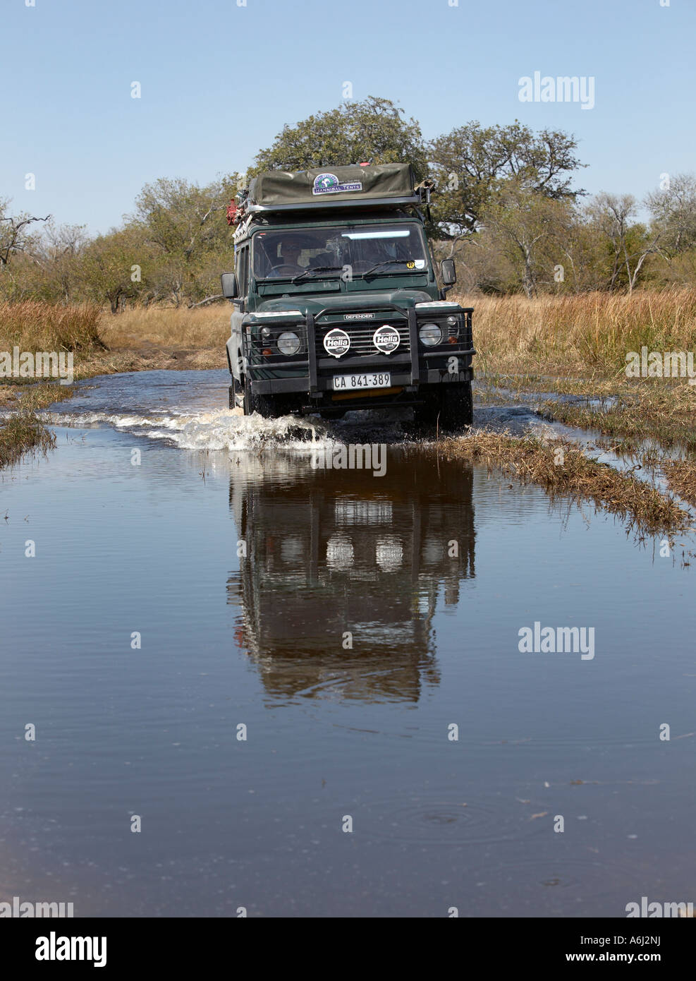 Land Rover 110 Wading Through Water Stock Photo - Alamy