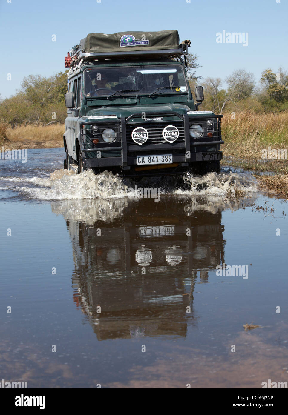 Land Rover 110 Wading Through Water Stock Photo - Alamy