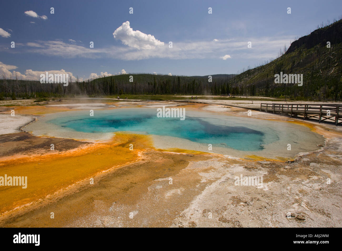 WYOMING USA Rainbow Pool a colorful hot springs at Black Sand Basin in ...