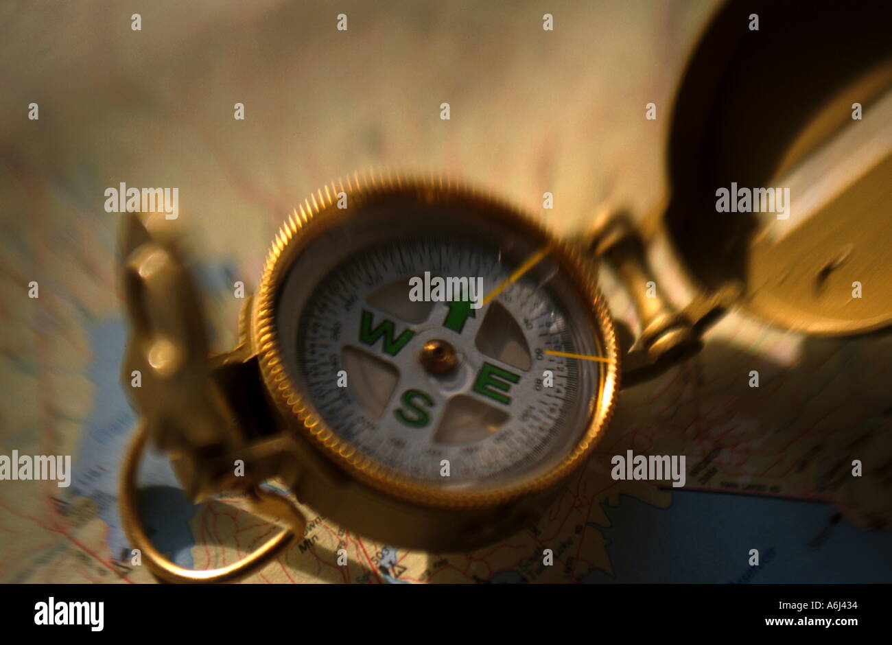 Map and Compass Stock Photo - Alamy