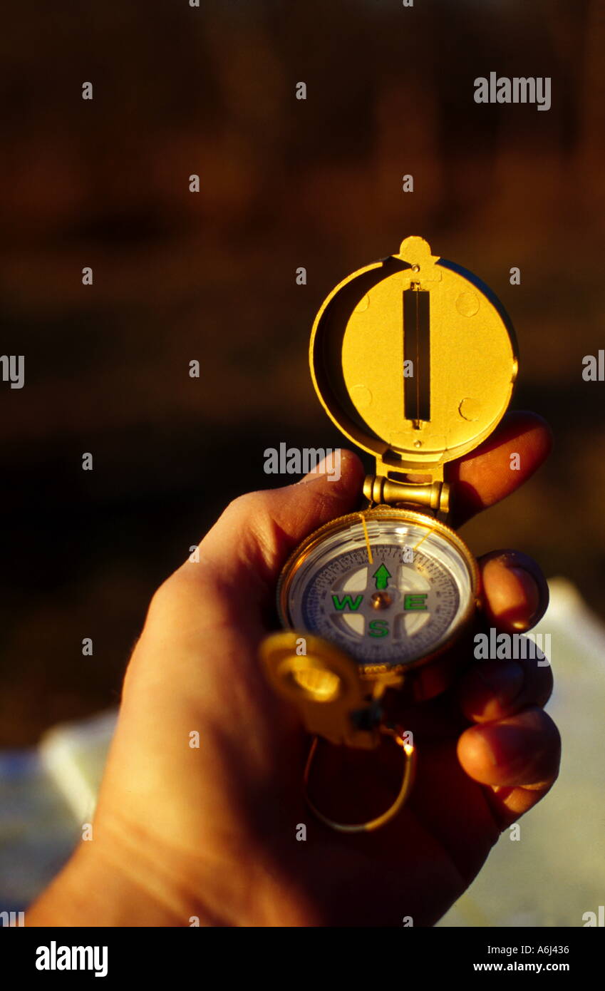 Map and Compass Stock Photo - Alamy