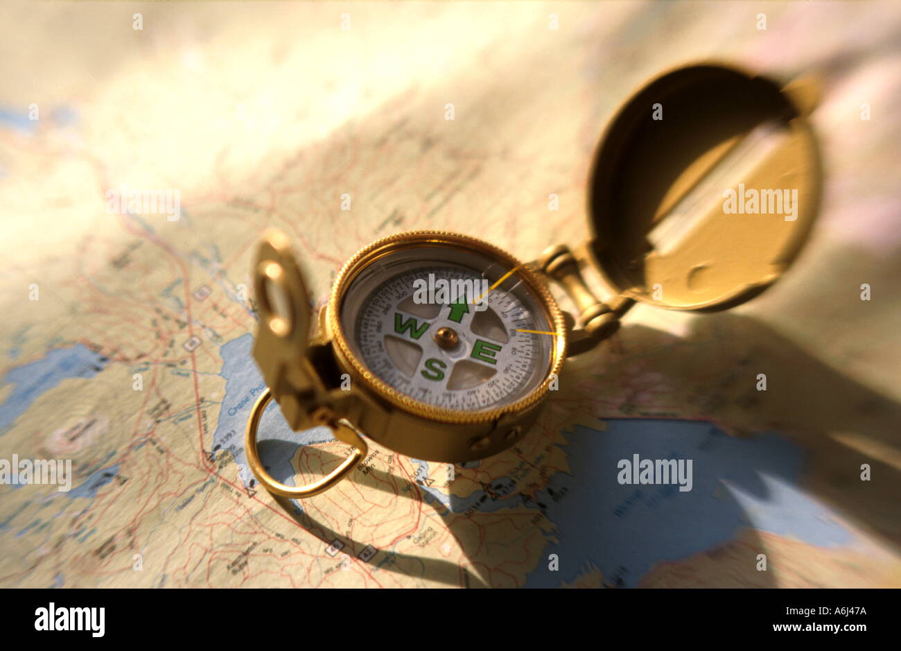 Map and Compass Stock Photo - Alamy