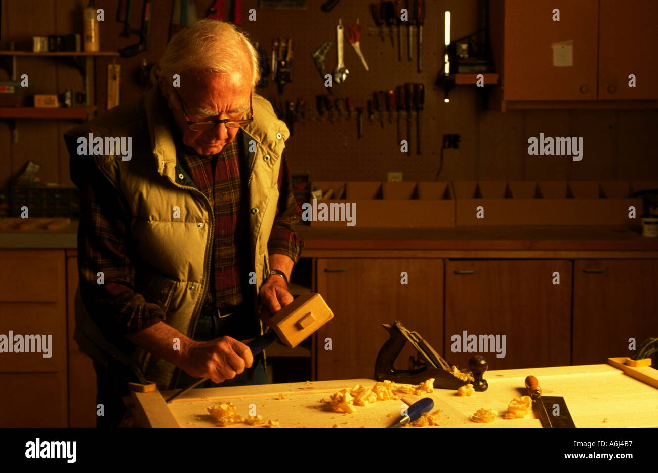 Old Man Wood Carving Stock Photo - Alamy