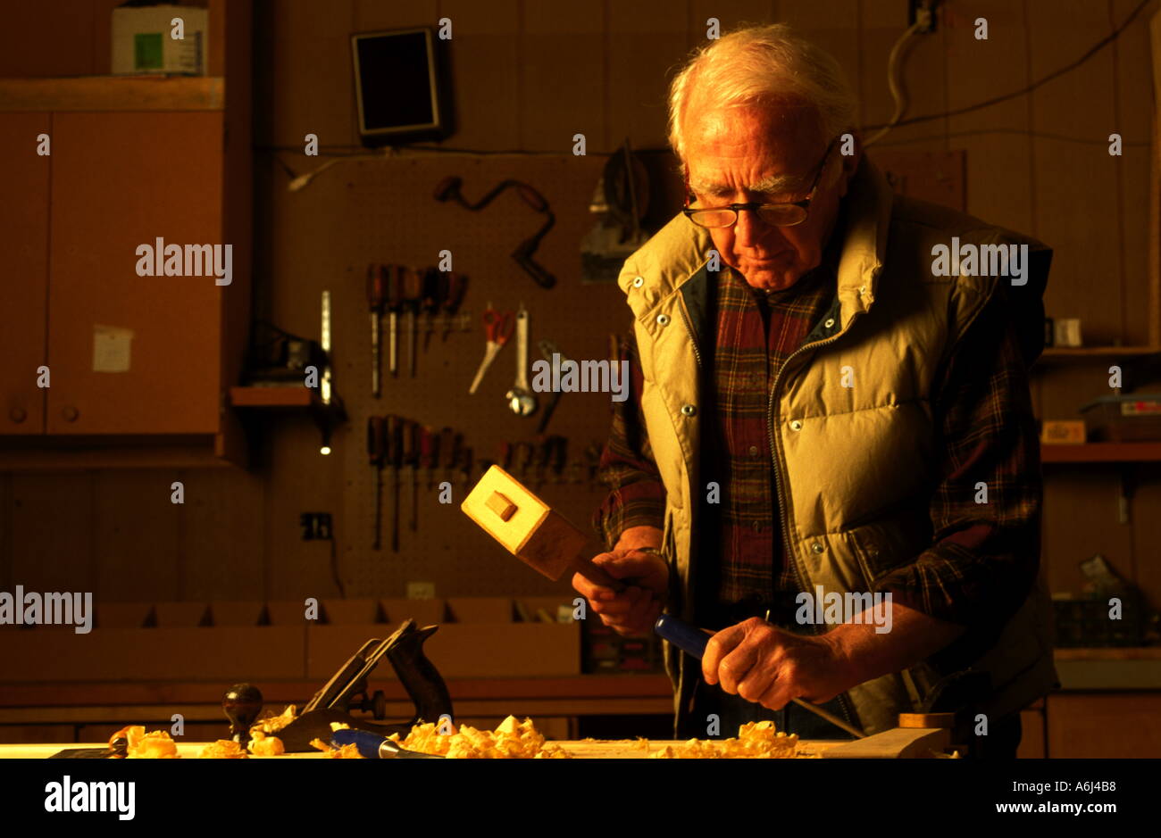 Old Man Wood Carving Stock Photo - Alamy