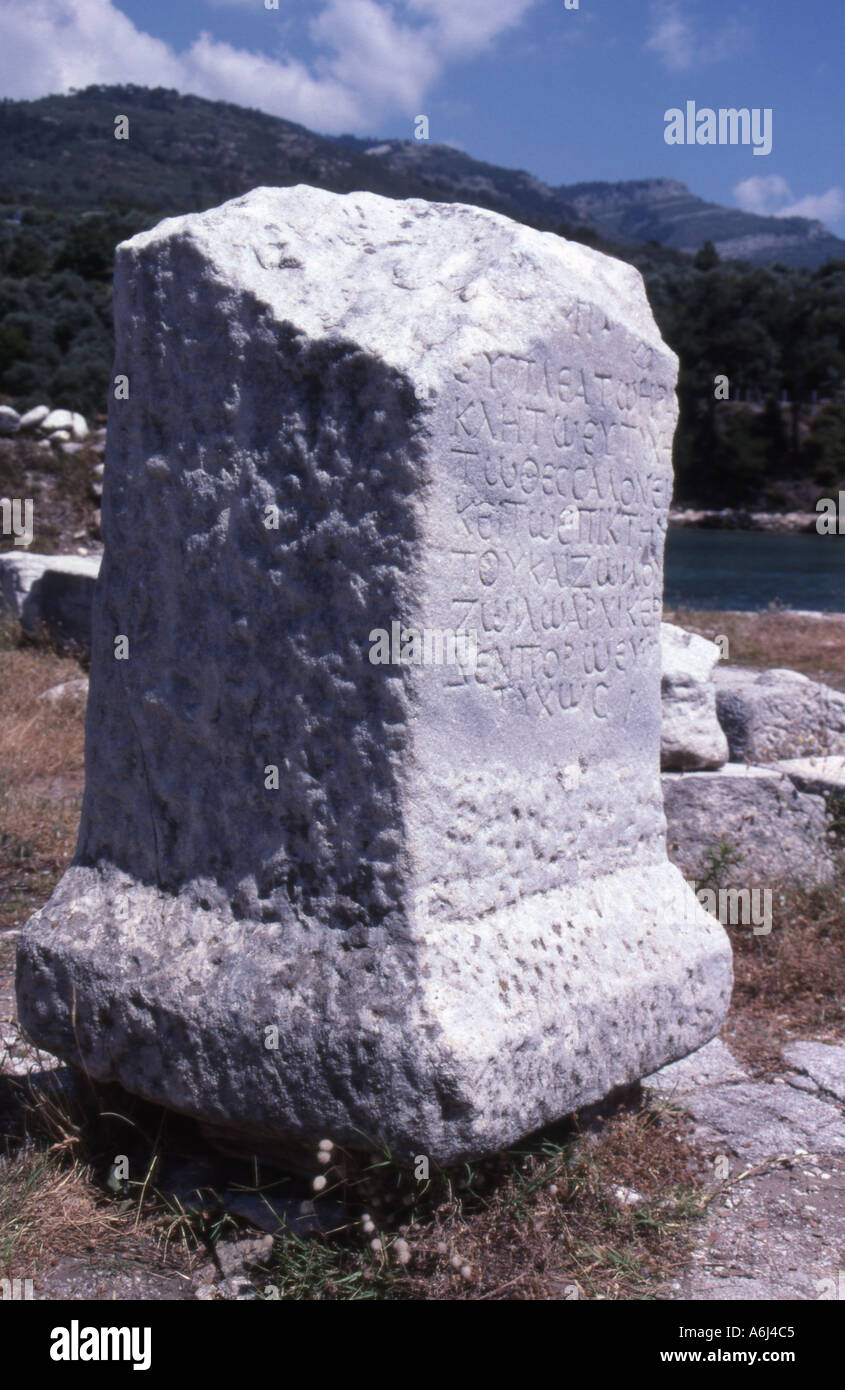 Ancient Greek column base on the island of Thassos number 1697 Stock ...