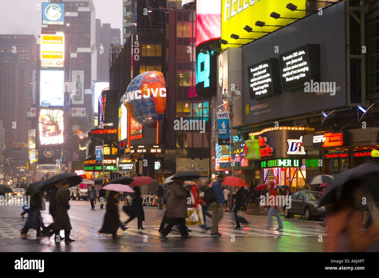 NEW YORK CITY NY USA Times Square evening street scene in Manhattan ...
