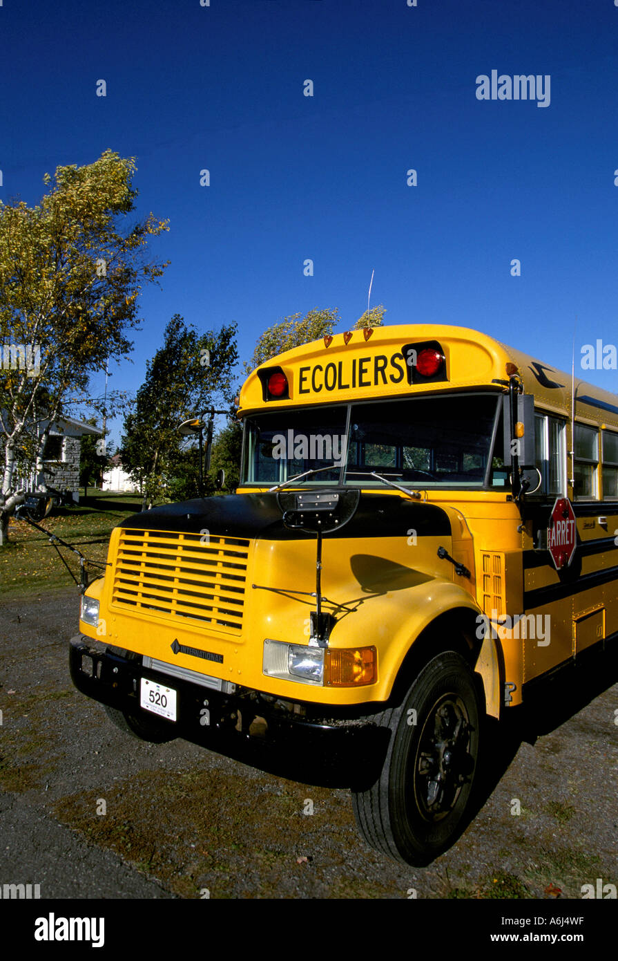 Canada Quebec School Bus Stock Photo - Alamy