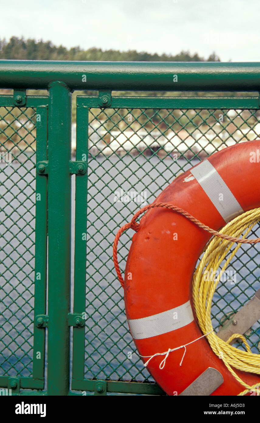 Life Preserver on Boat Stock Photo - Alamy