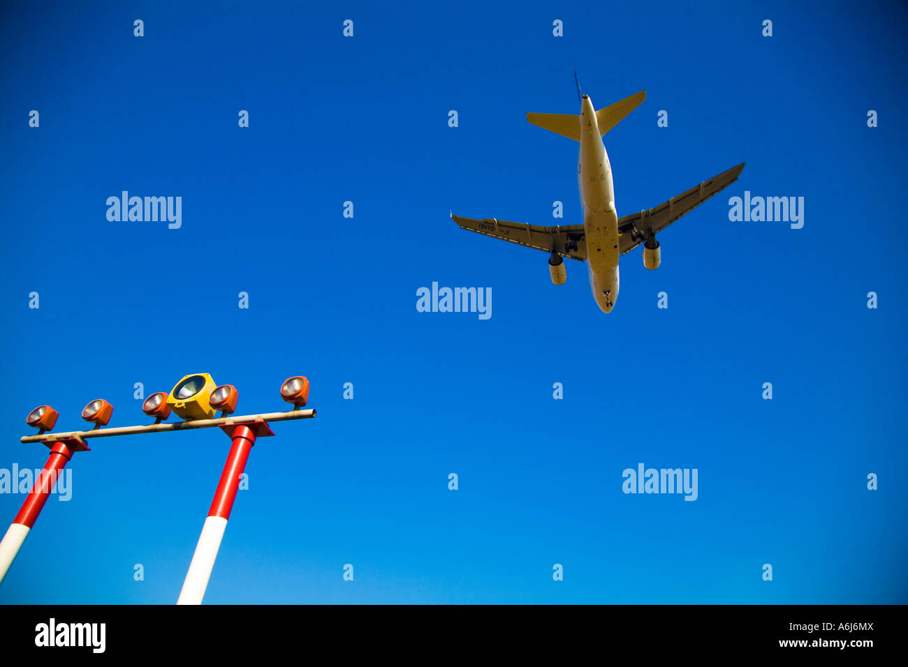 Airport Runway Landing Lights Stock Photo - Alamy