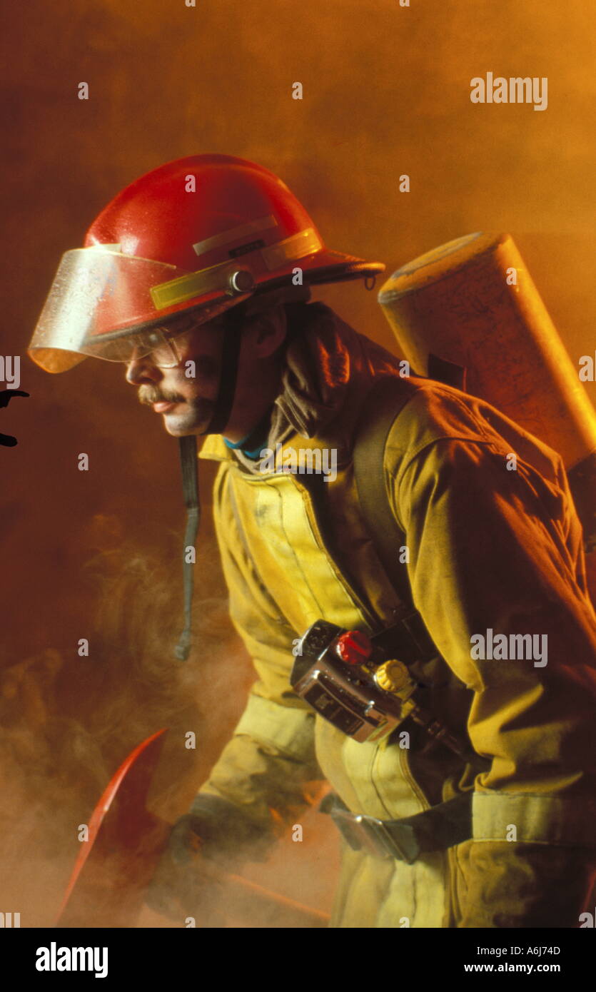 Firefighter at Work Stock Photo - Alamy