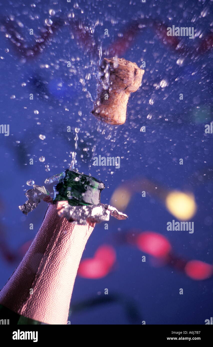 Champagne Cork Popping Stock Photo - Alamy