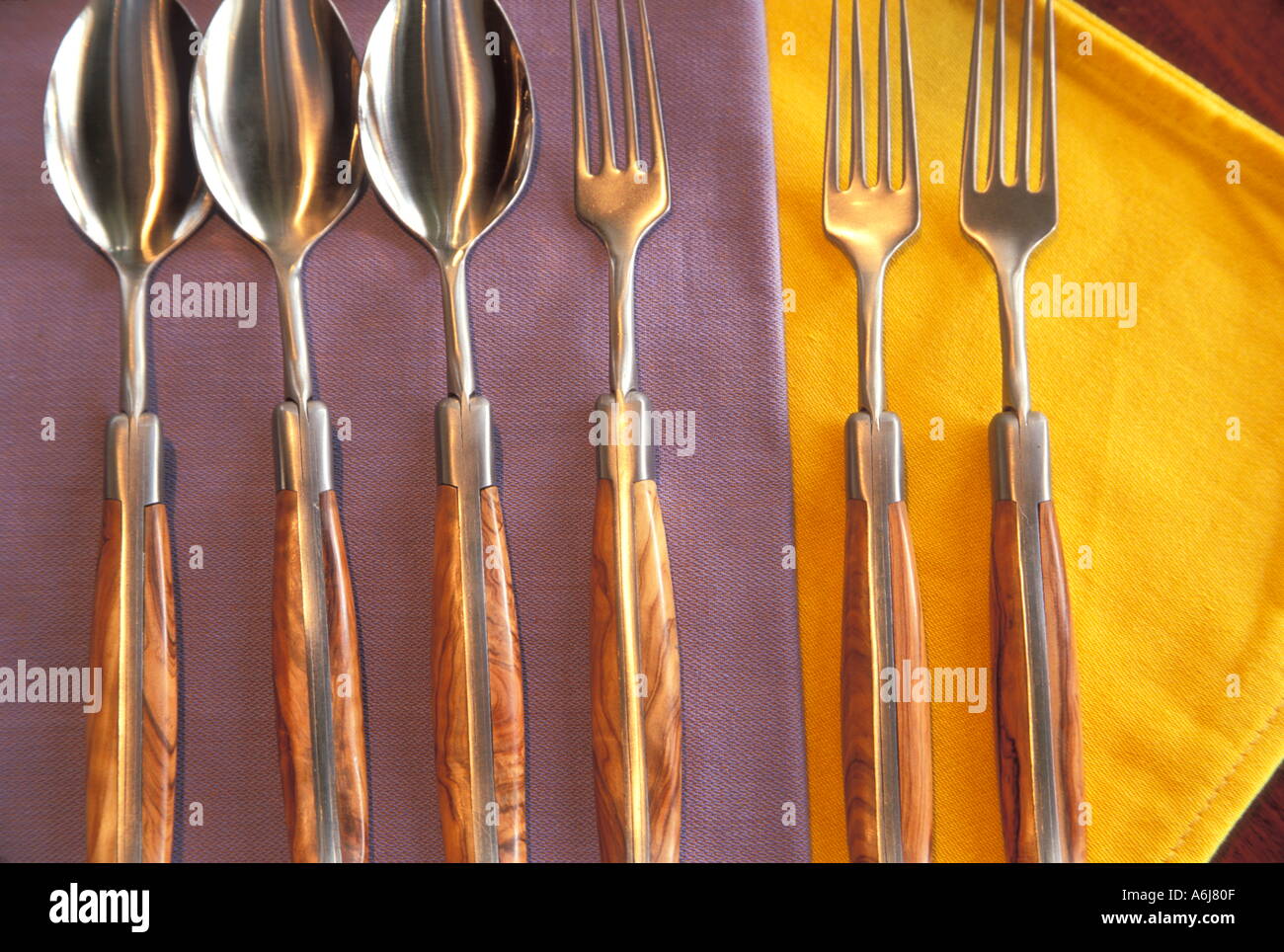 Silverware Laid Out On a Table Stock Photo - Alamy