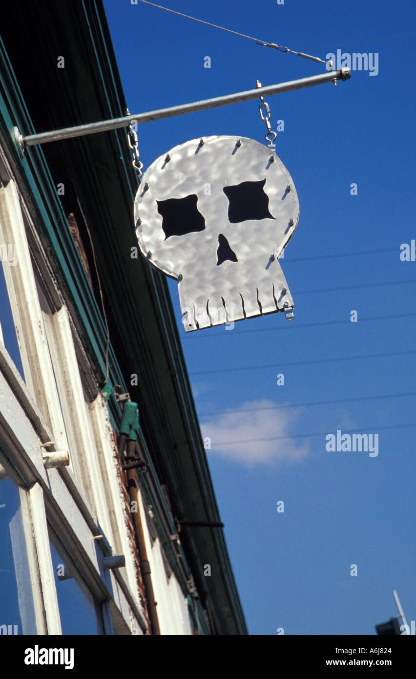 Hanging Skull Sign Stock Photo - Alamy