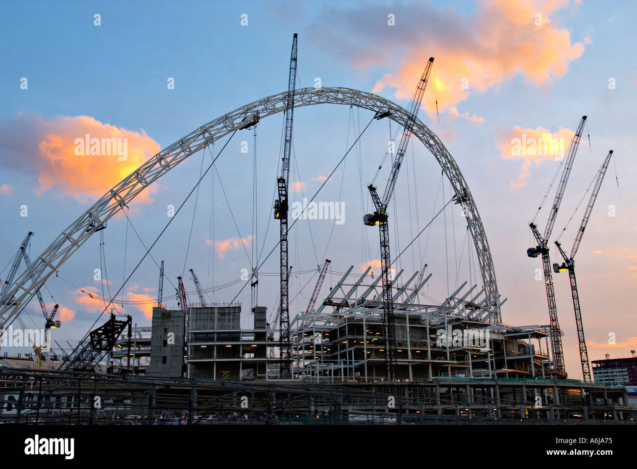 Construction of new Wembley Stadium arch in London UK Stock Photo - Alamy