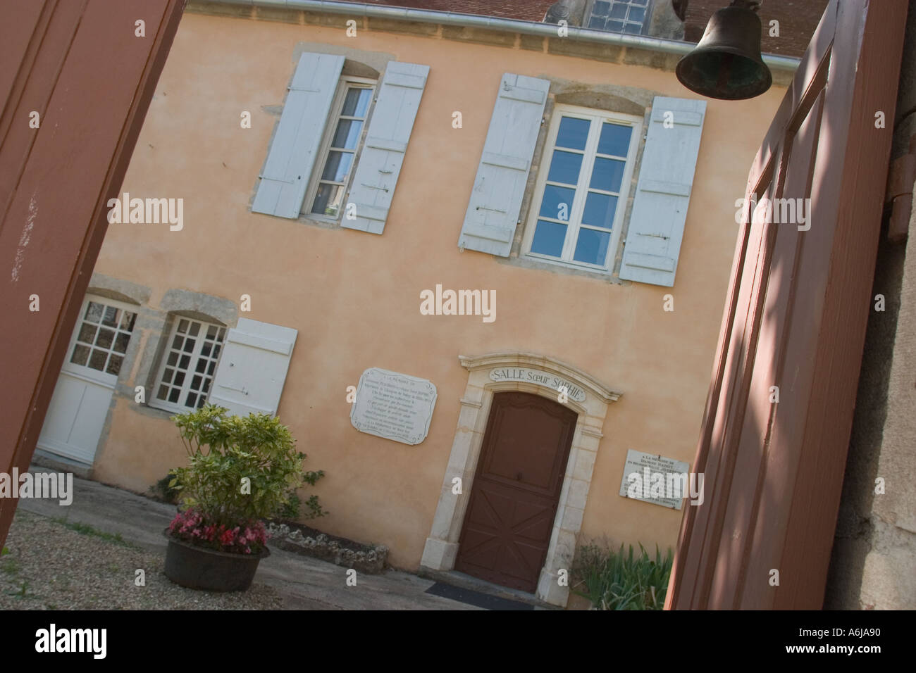House with open shutters in Nolay France Stock Photo - Alamy