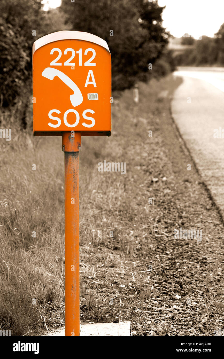 Emergency Roadside Telephone M50 England Stock Photo - Alamy