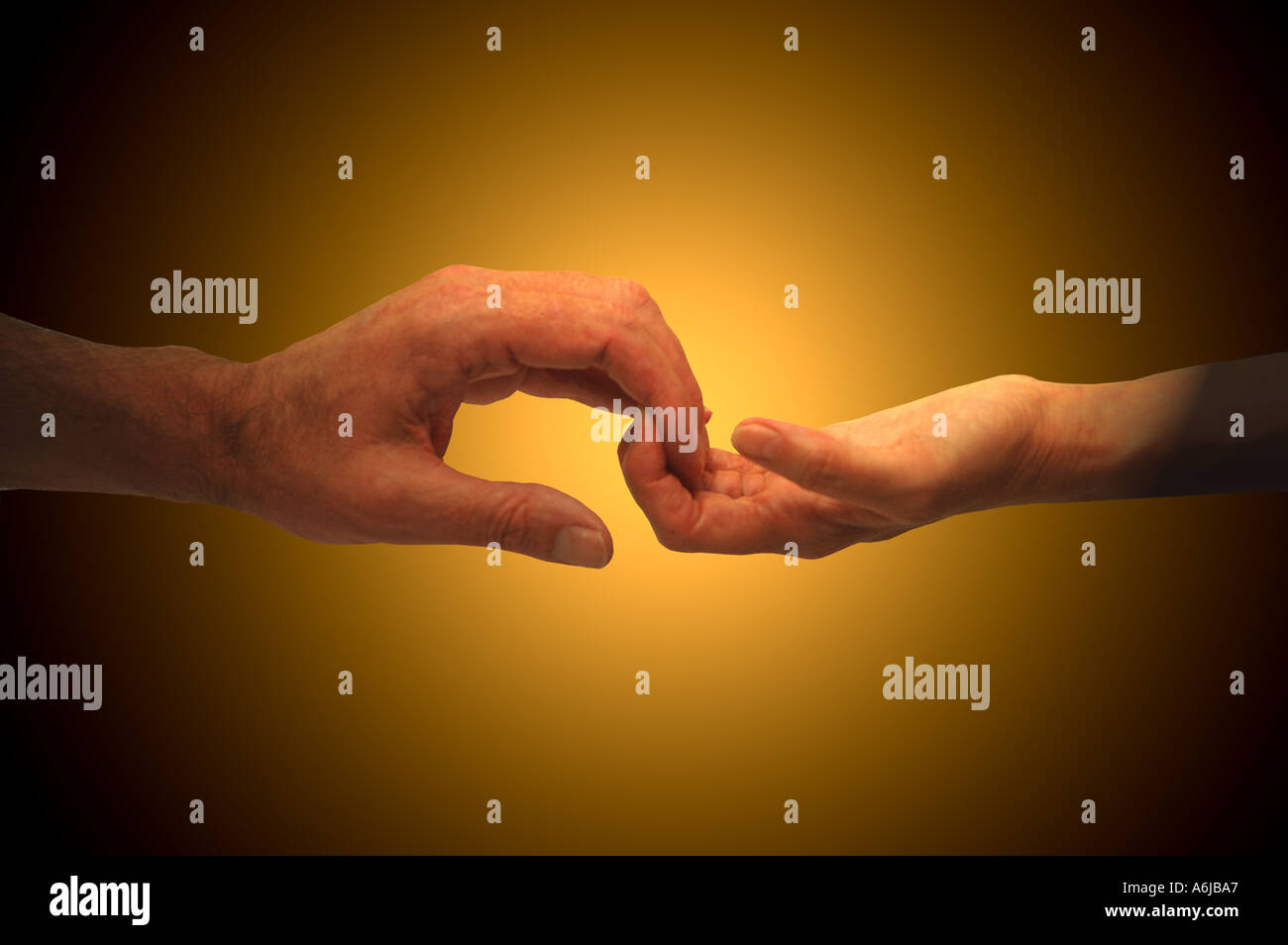 Hands in contact Stock Photo - Alamy