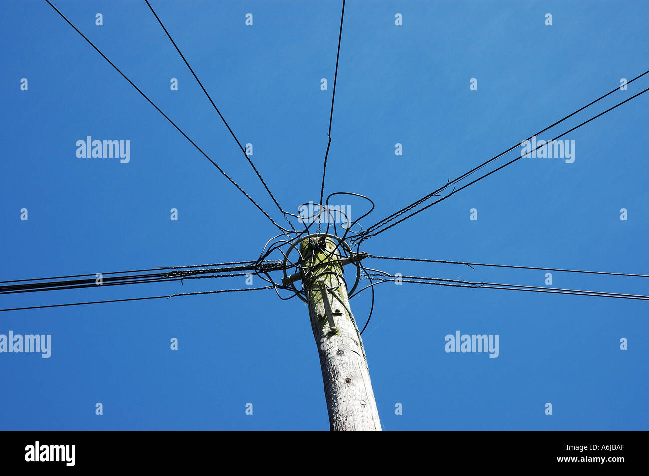 Telegraph pole and wires Stock Photo - Alamy