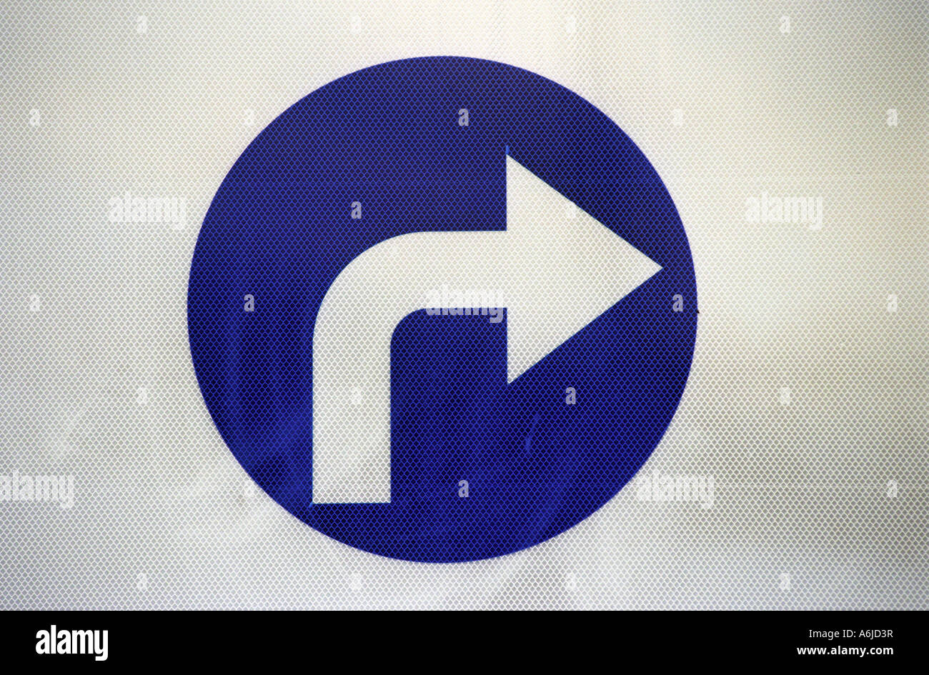 Road sign -at next junction go to the right Stock Photo - Alamy