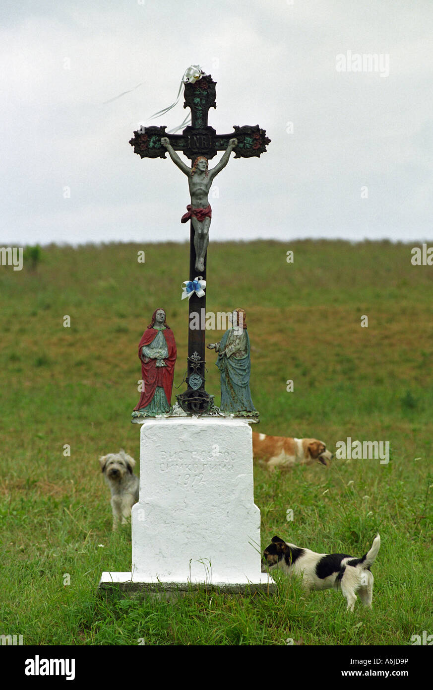 Figure of crucified Jesus Christ, Cisna, Poland Stock Photo - Alamy