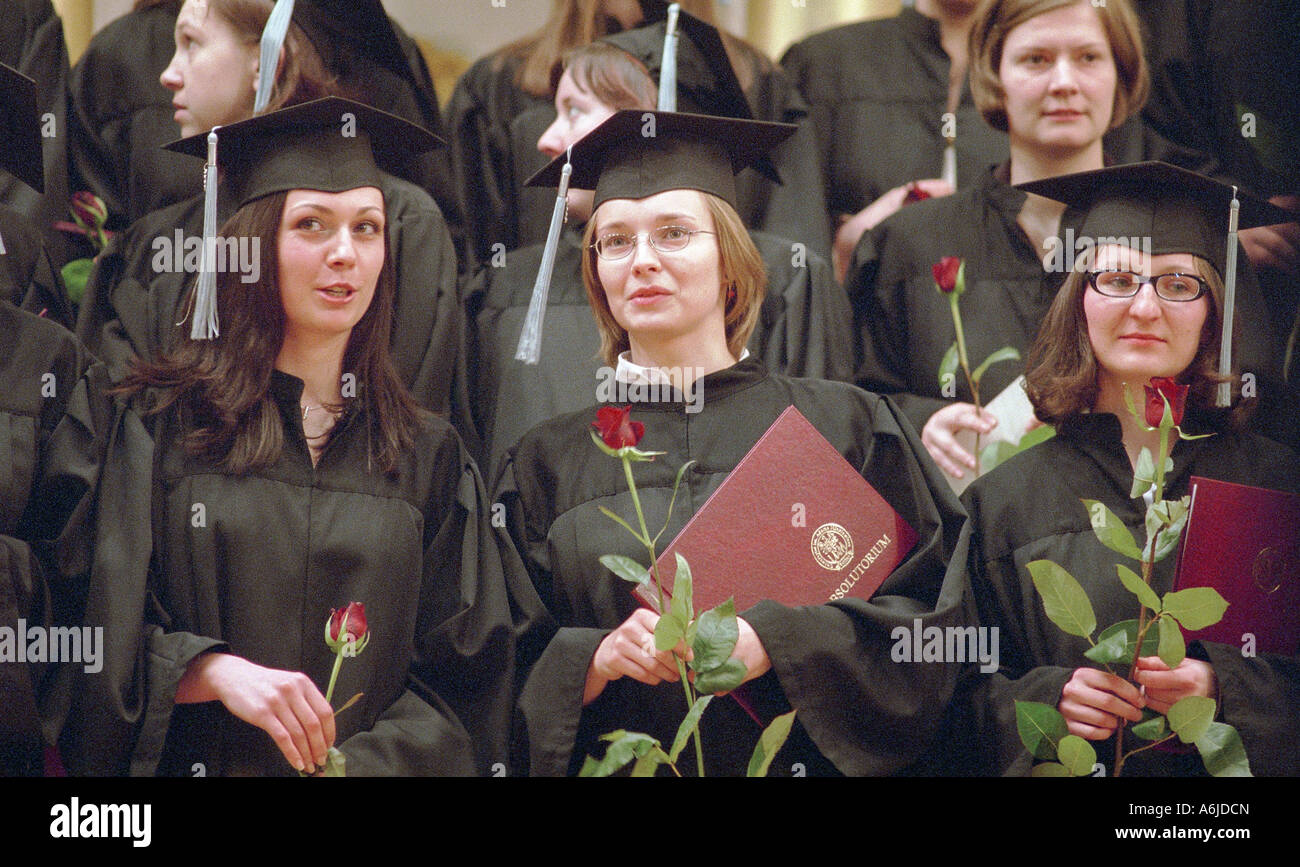 Students at graduation ceremony in Poznan, Poland Stock Photo - Alamy