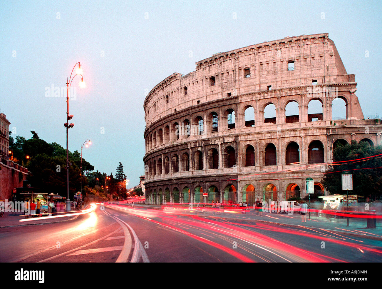 The Colosseum and street traffic, Rome, Italy Stock Photo - Alamy