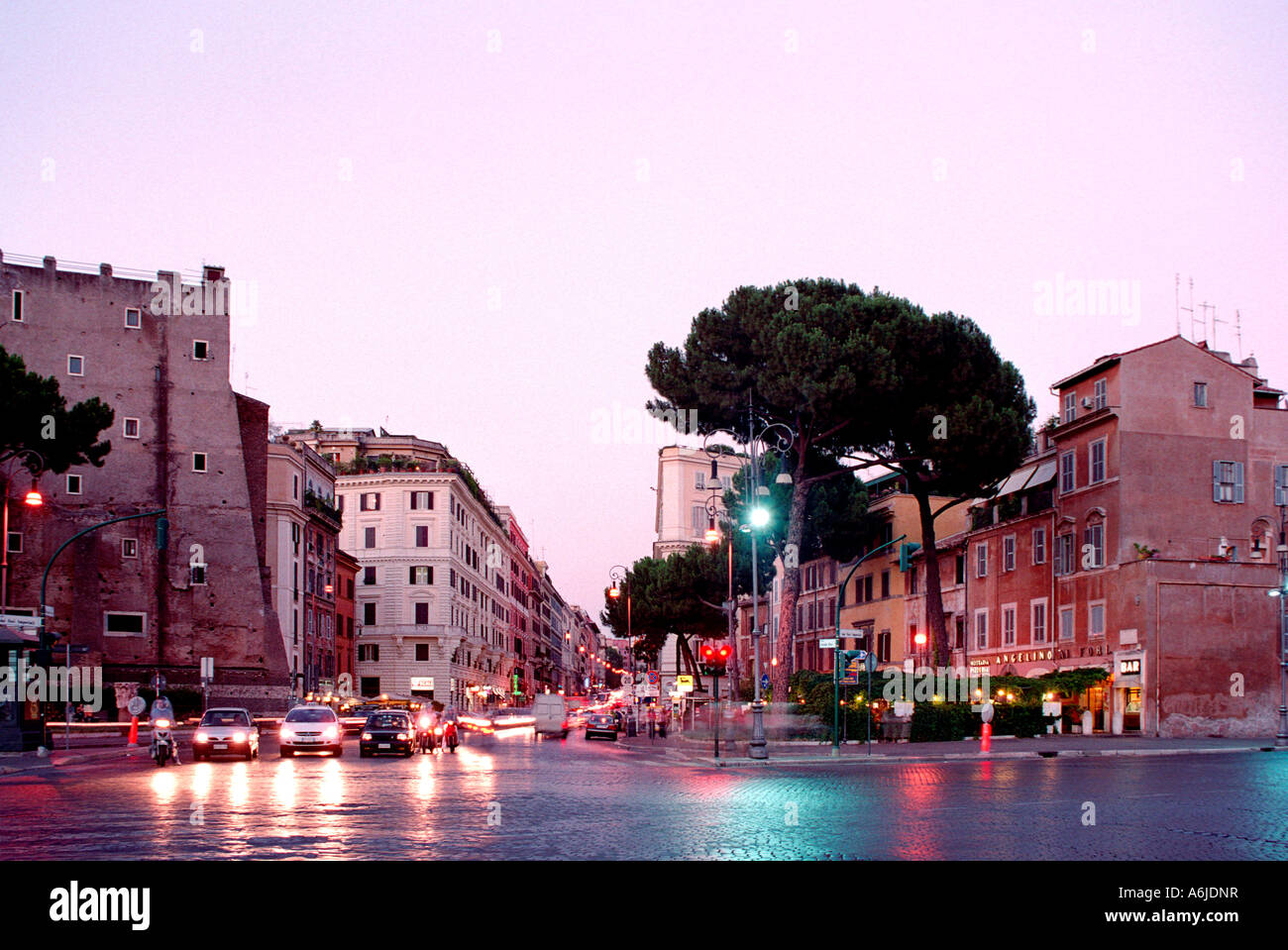 Street traffic in the evening, Rome, Italy Stock Photo - Alamy