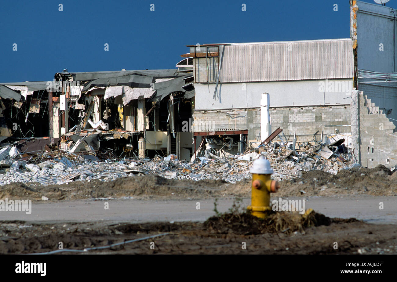 Ruins of a modern department store being torn down Stock Photo - Alamy