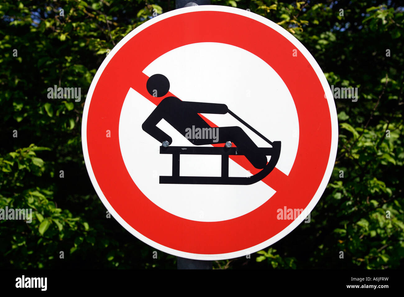 No tobogganing sign hi-res stock photography and images - Alamy