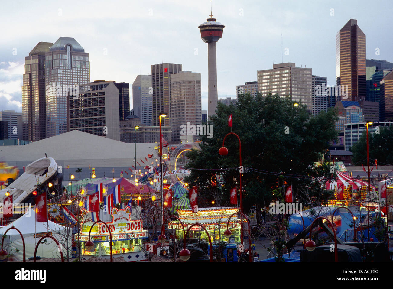 Stampede and Calgary skyline, Canada, Alberta, Calgary Stock Photo - Alamy