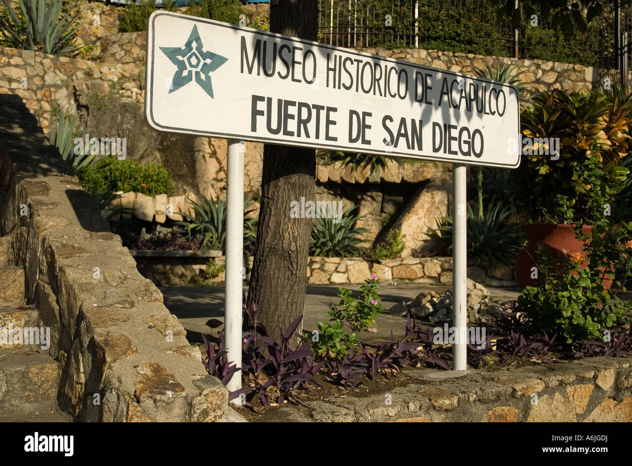 outside the san diego fort sign - Acapulco - Mexico Stock Photo - Alamy