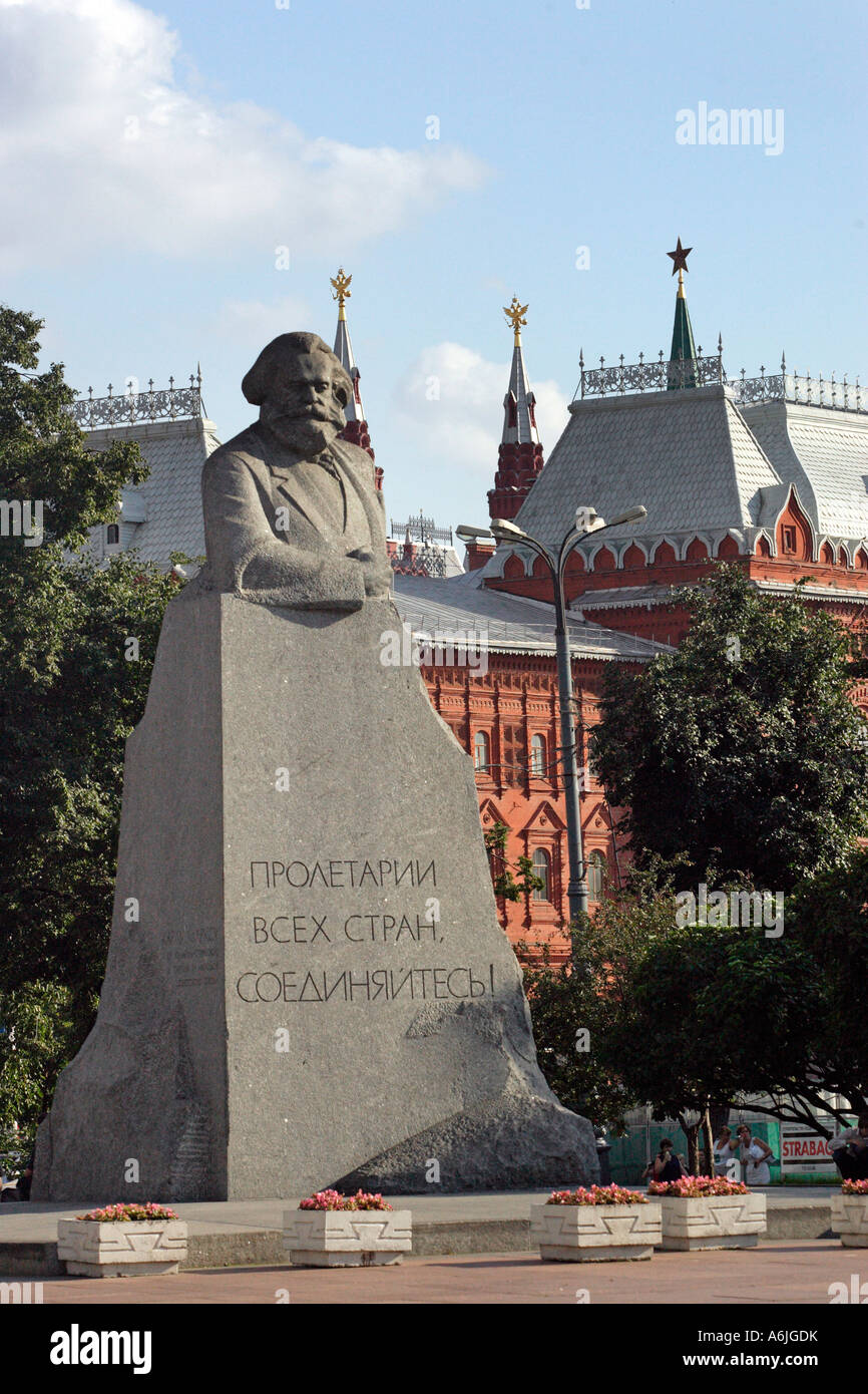 Karl Marx Monument On Teatralnaya Square, Moscow, Russia Stock Photo ...